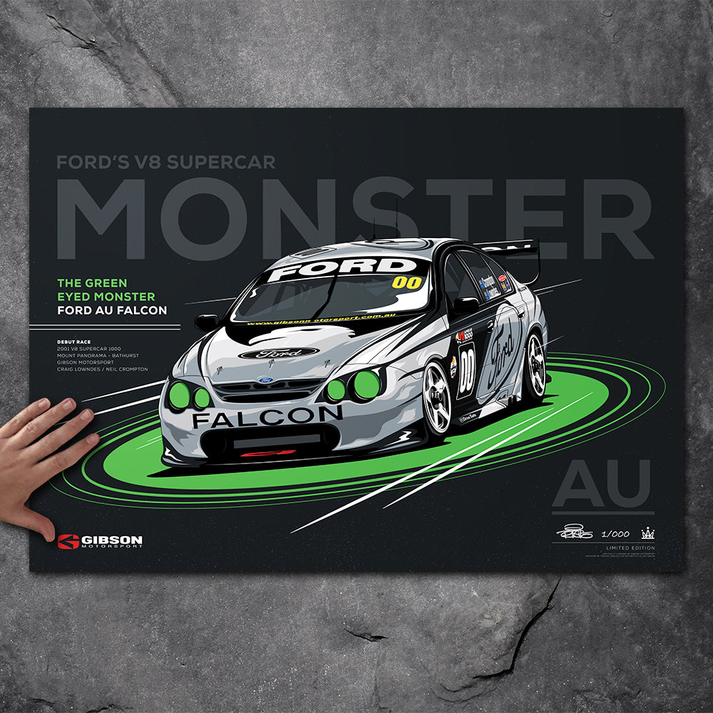 Ford AU Falcon ‘Green Eyed Monster’ Race Debut Limited Edition Print ...